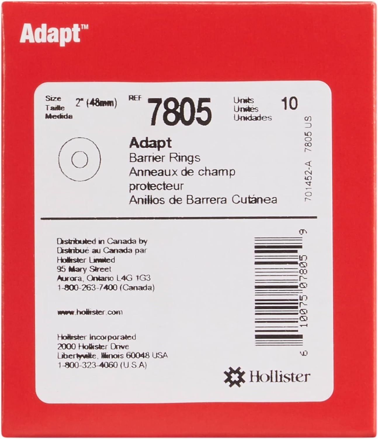Hollister 7805 Adapt 2” Flat Barrier Rings, 10 Pack – Ostomy Barrier R ...